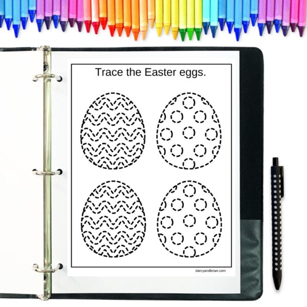 Easter Egg Tracing Worksheets for Preschoolers