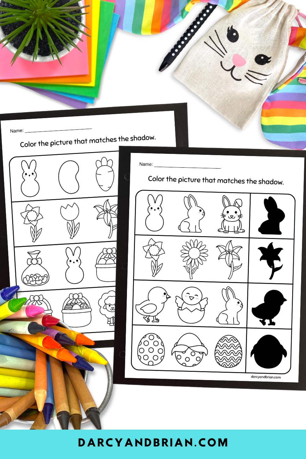 Easter Matching Worksheets for Preschoolers