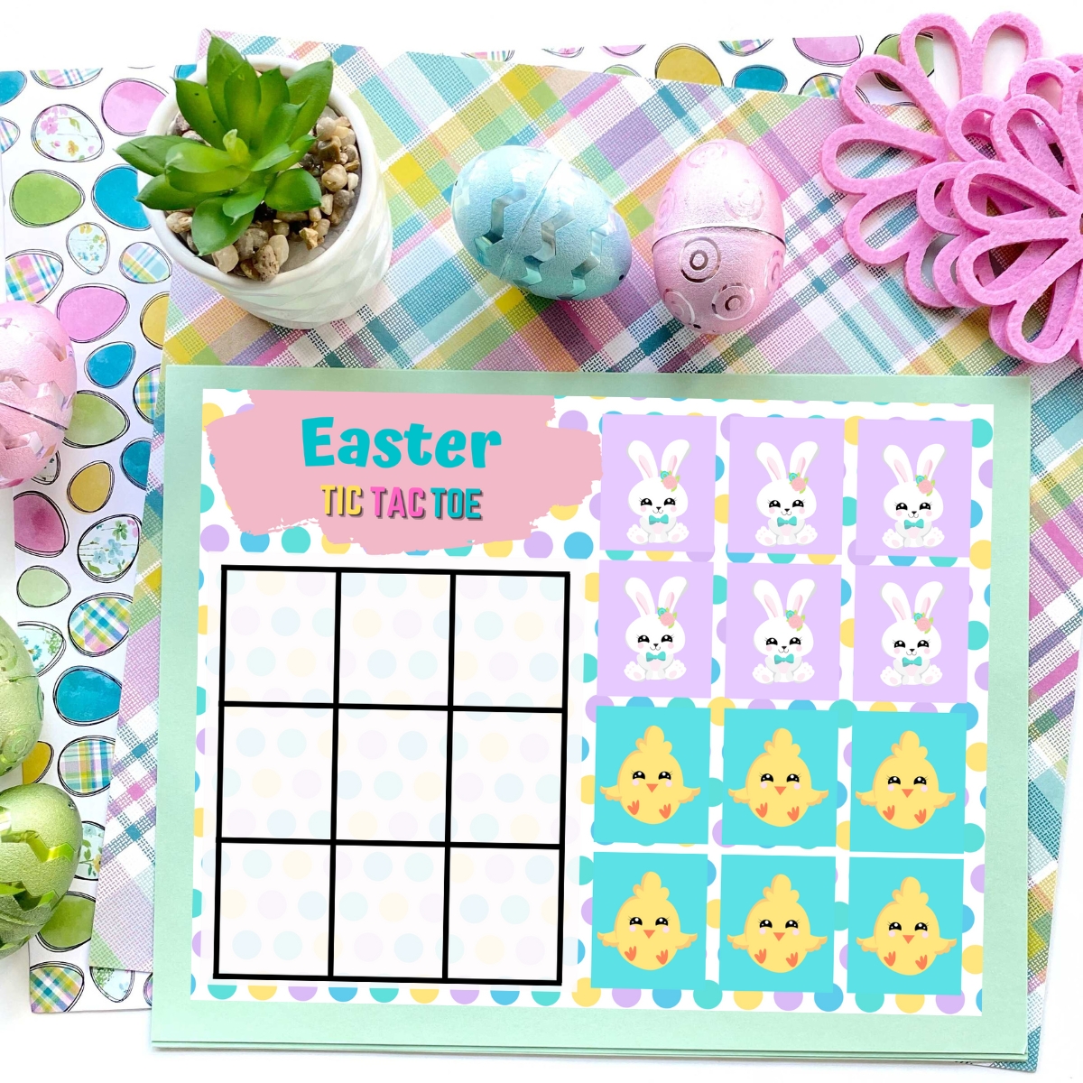 Easter Tic Tac Toe Printable Game - Fun & Learning for Kids