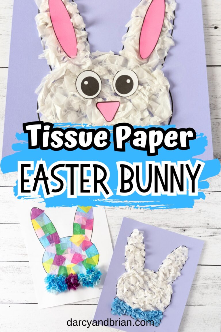 Easy Tissue Paper Easter Bunny Craft for Kids | Free Template