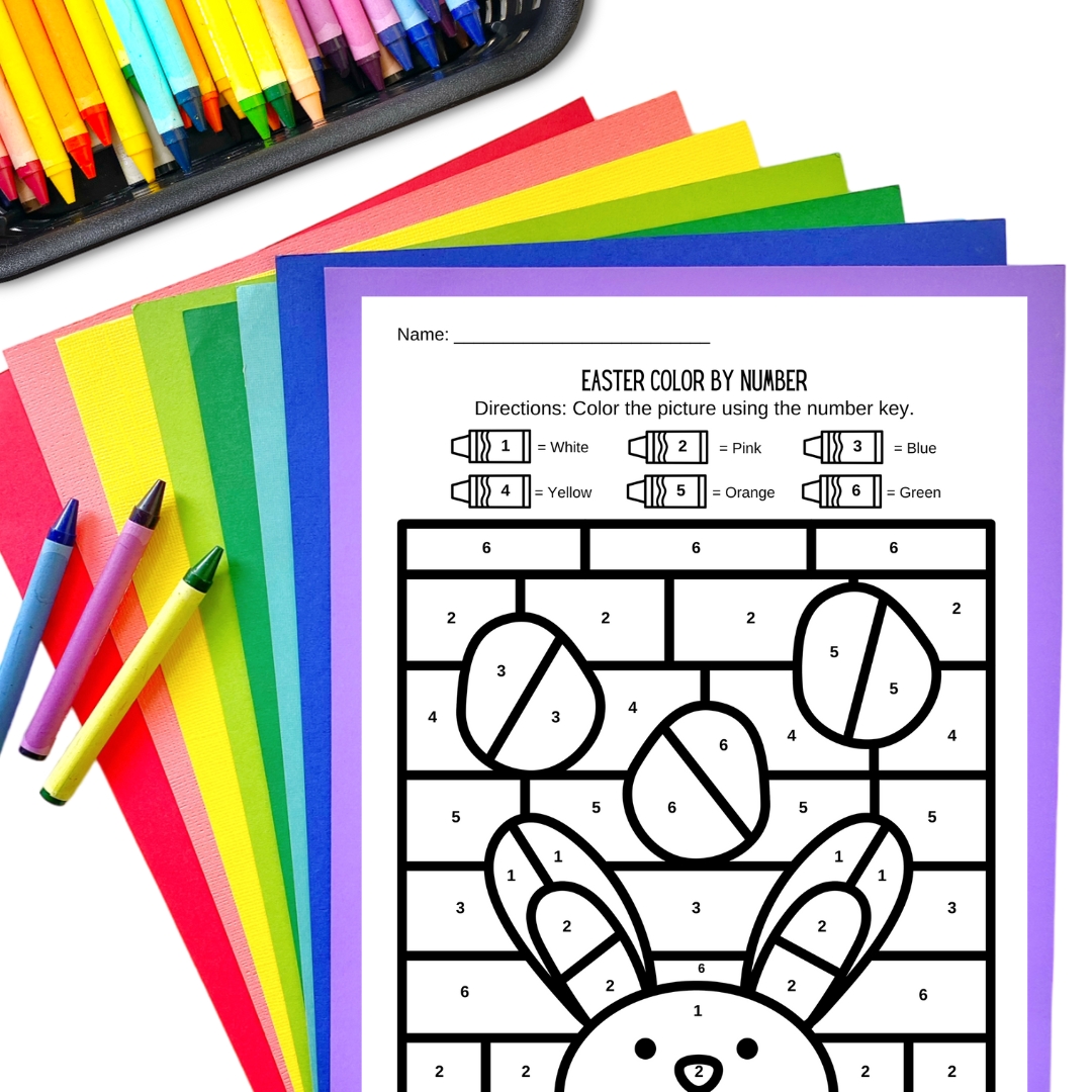 Easter Color by Number Worksheets for Kids | Free Printables
