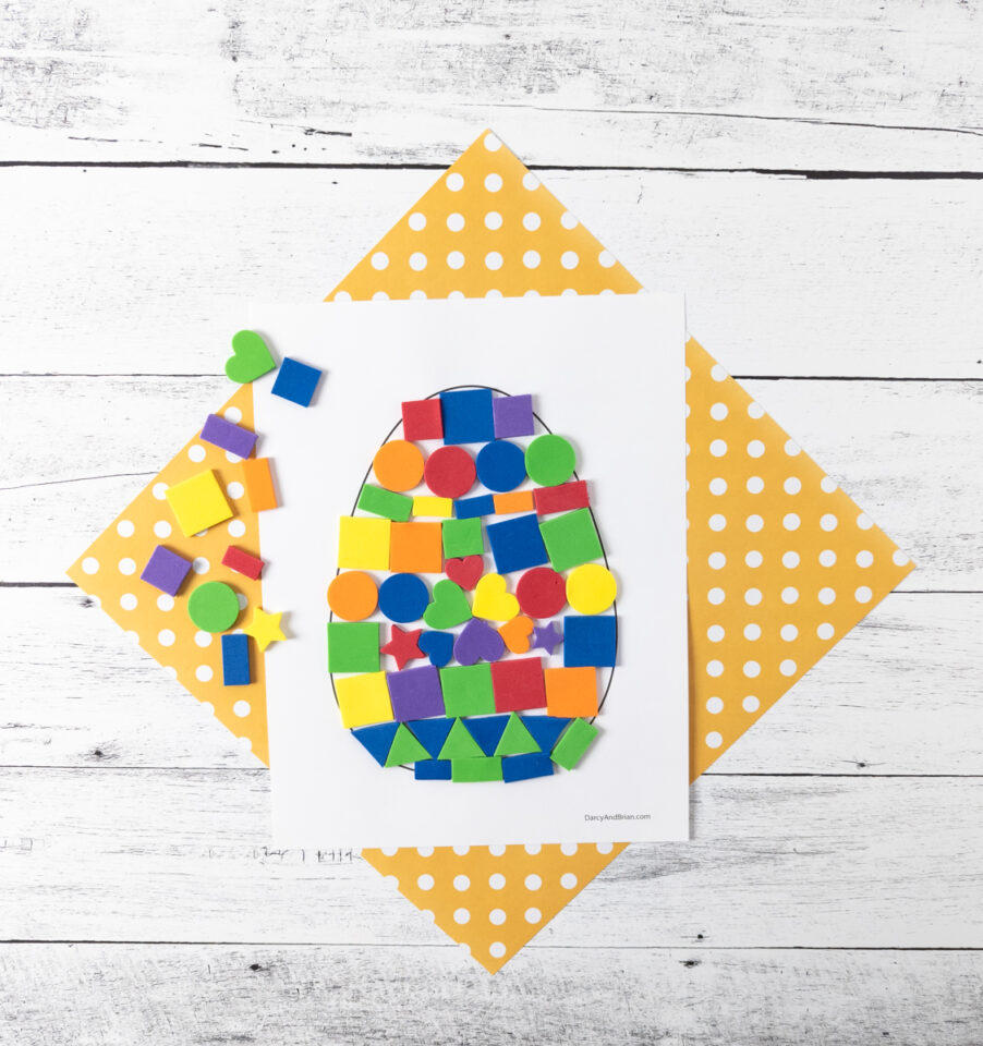 Easy Easter Egg Mosaic Art for Kids | Free Printable Template