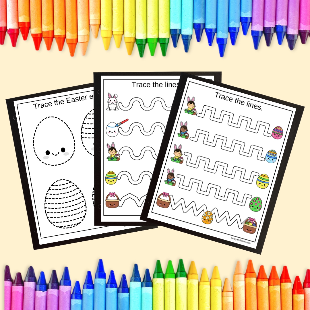 Easter Egg Tracing Worksheets for Preschoolers