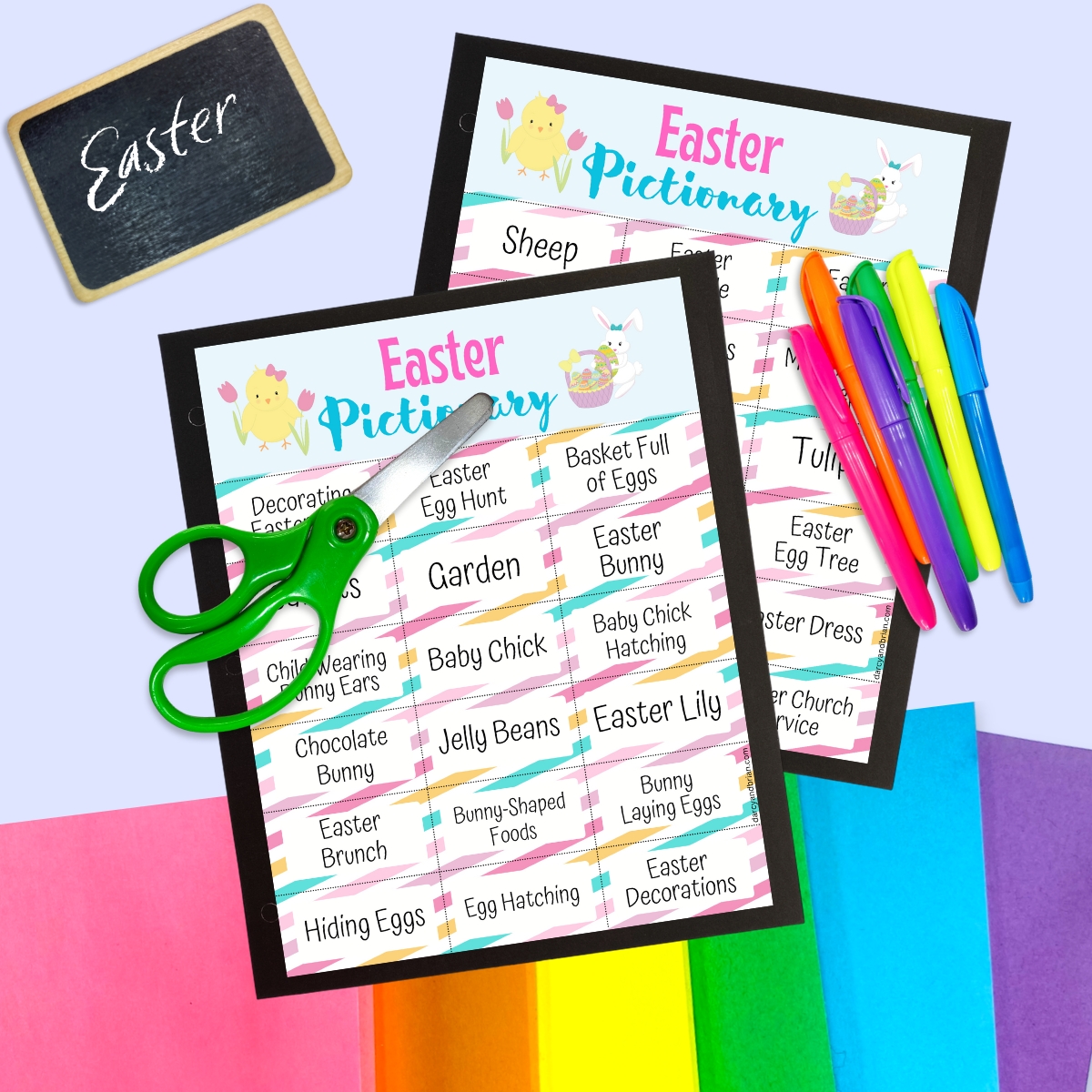 Easter Pictionary Printable Game for Fun Family Activities