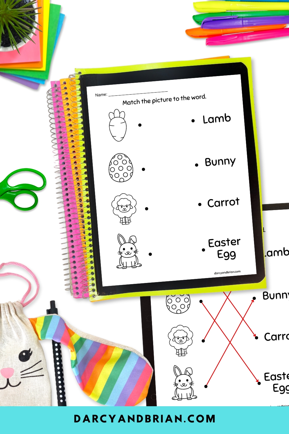 Easter Matching Worksheets for Preschoolers