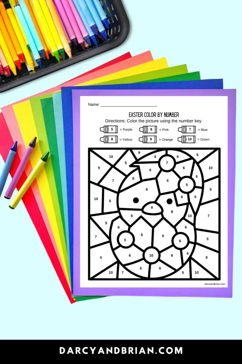 Easter Color by Number Worksheets for Kids | Free Printables