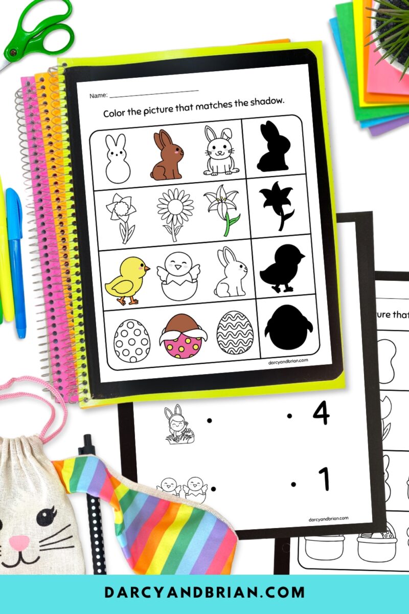Easter Matching Worksheets for Preschoolers