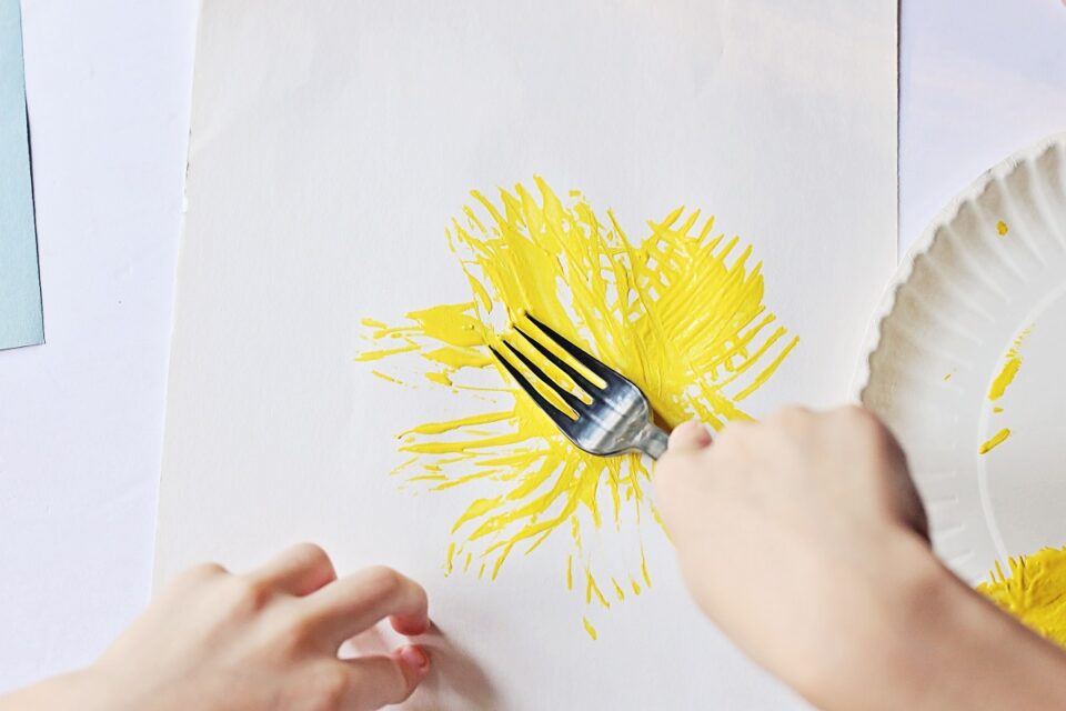 Baby Chick Fork Painting | Spring Art for Kids