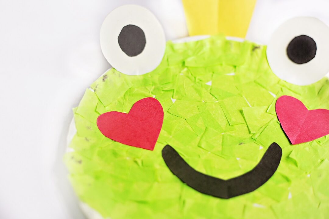 Easy Frog Face Craft for Kids | Fun Tissue Paper Art Project