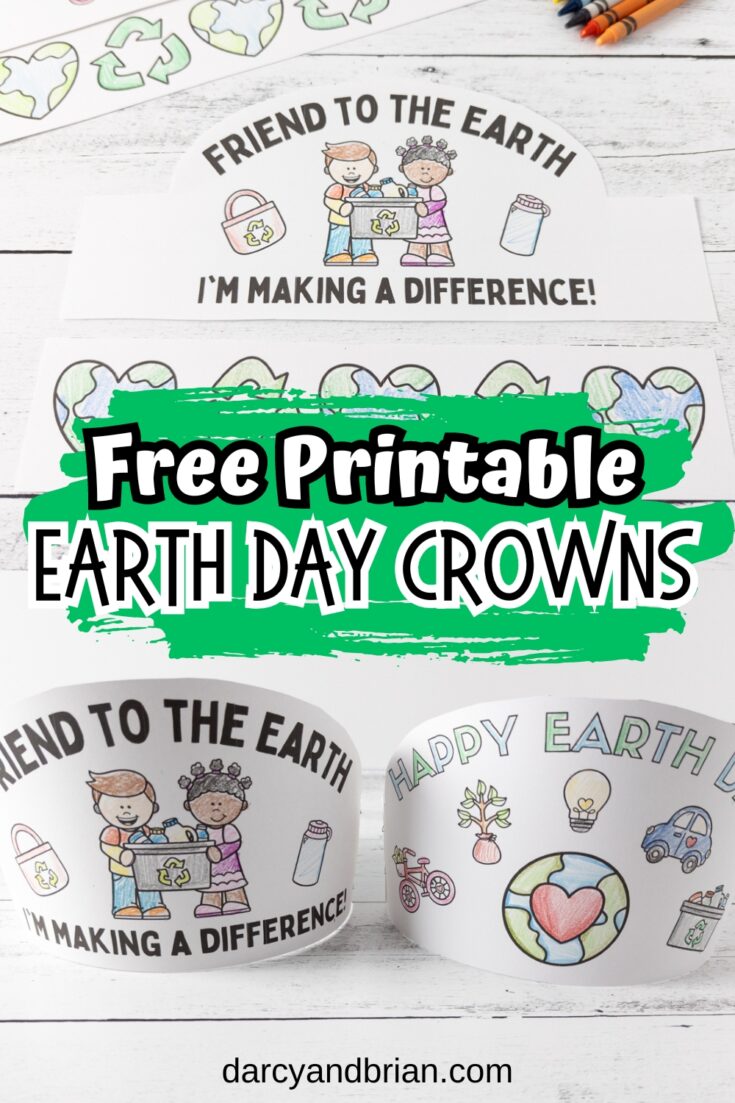 Free Earth Day Crown Printable for Kids | Easy Headband Craft