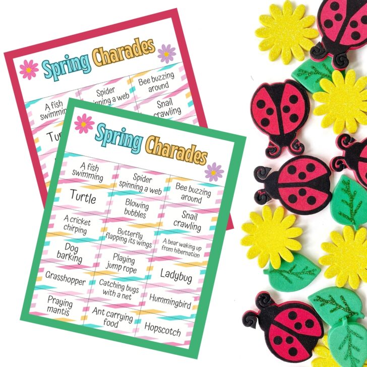 Spring Charades Printable Game for Kids