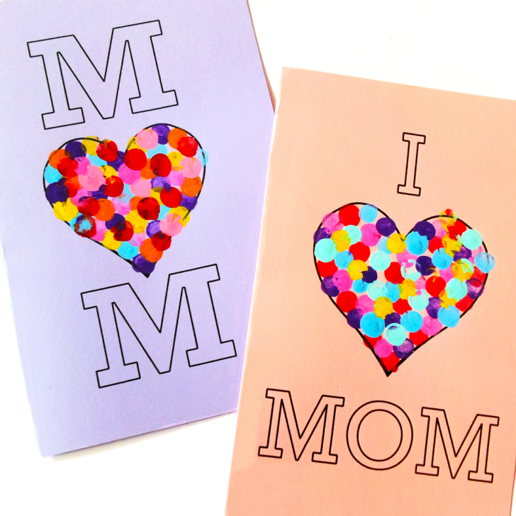 Unique Mother's Day Heart Card Craft for Kids | Free Template