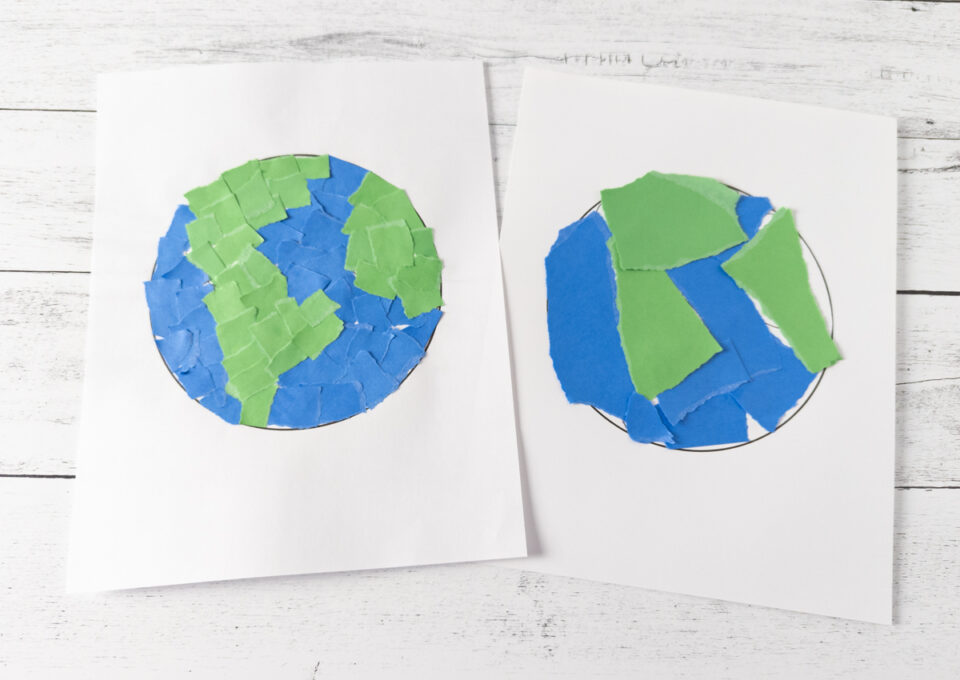 Torn Paper Earth Craft for Kids | Free Printable Template