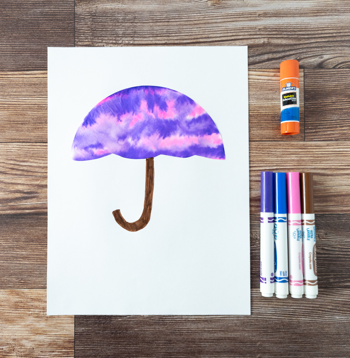 Easy Coffee Filter Umbrella Craft for Kids