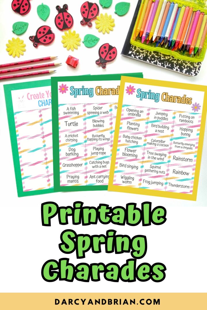 Spring Charades Printable Game for Kids