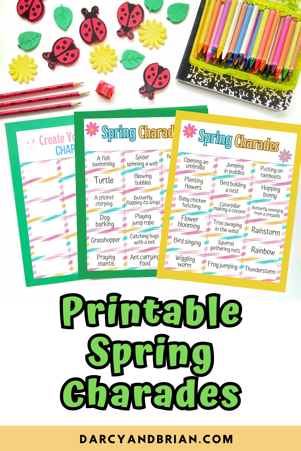 Spring Charades Printable Game for Kids