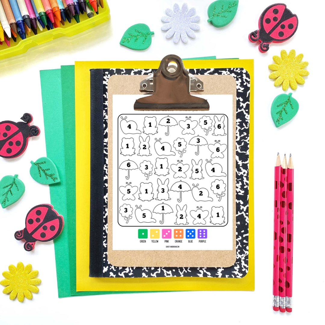 Roll and Color Spring Dice Game | Engaging Math Fun for Kids