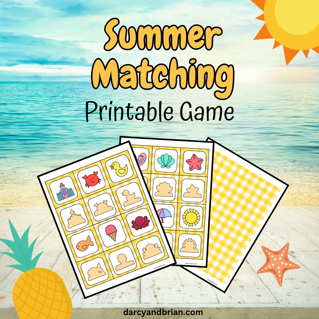 Summer Matching Game Printable: Fun Learning Activity for Kids