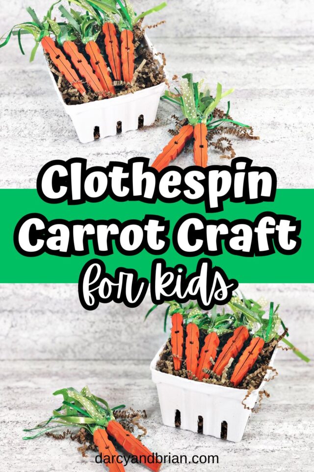 Clothespin Carrots Spring Craft for Kids