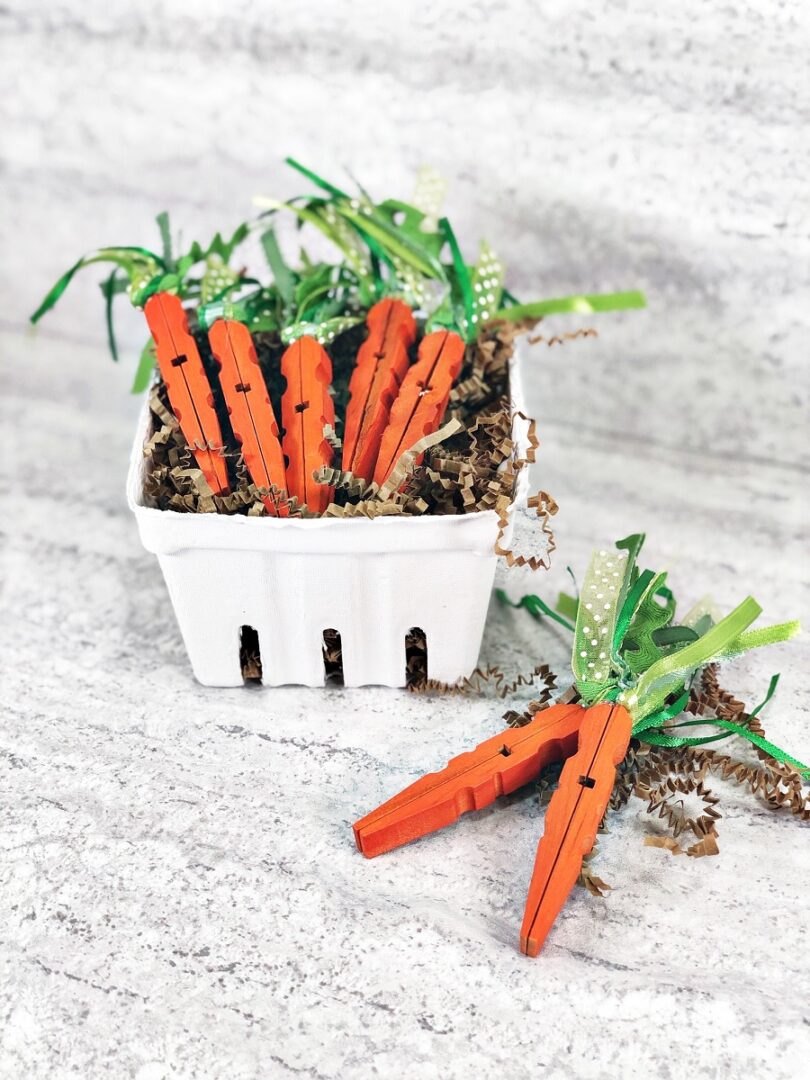 Clothespin Carrots Spring Craft for Kids