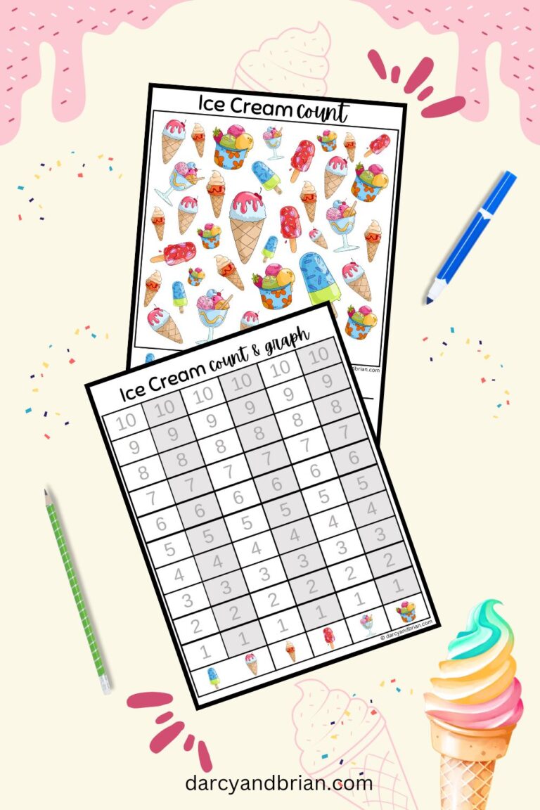 Engaging Ice Cream Counting Activity Printables for Preschoolers