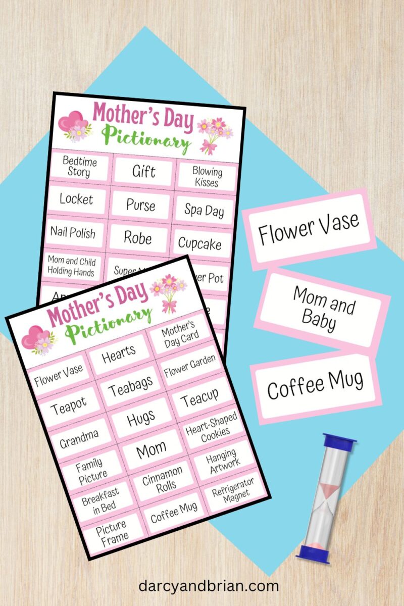 Mother's Day Pictionary Words - Fun Printable Game for Kids