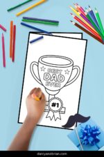 Free Printable Happy Father's Day Coloring Card for Kids