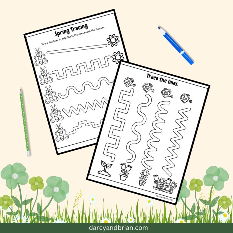 Spring Tracing Worksheets - Fun Pencil Control Activities for Kids
