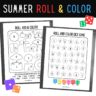 Summer Roll and Color Printable Game for Preschoolers