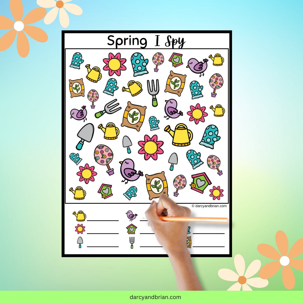 Spring I Spy Printable Worksheets for Kids