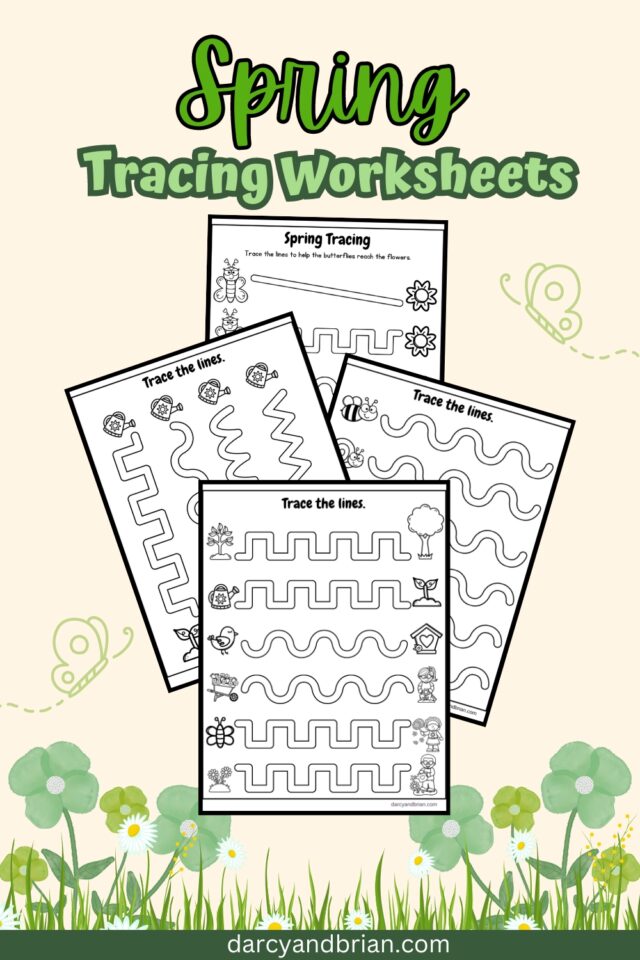 Spring Tracing Worksheets - Fun Pencil Control Activities for Kids