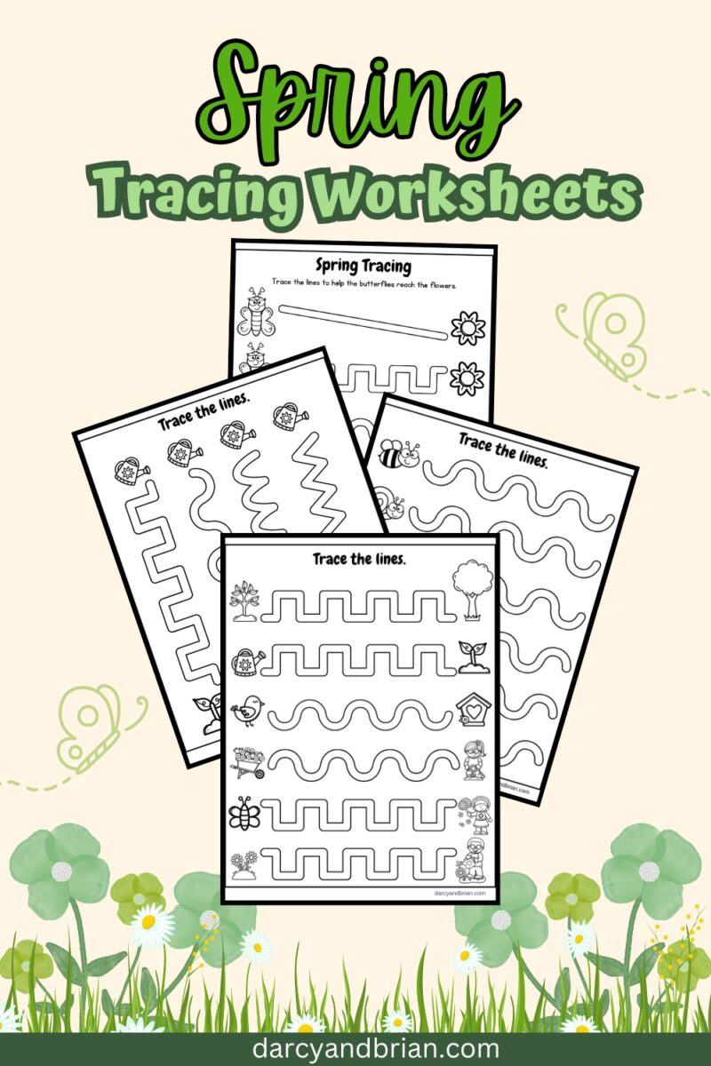 Spring Tracing Worksheets - Fun Pencil Control Activities for Kids