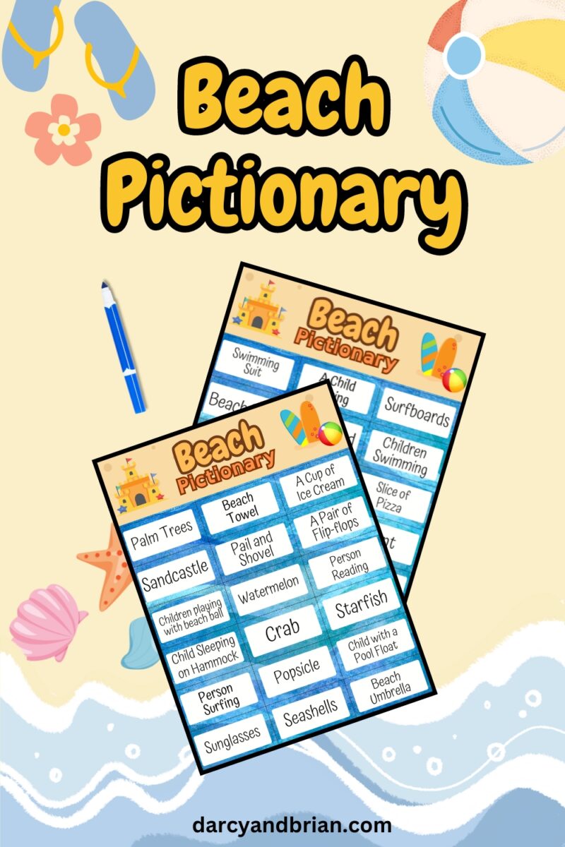 Beach Pictionary: Fun & Engaging Printable Game for Kids