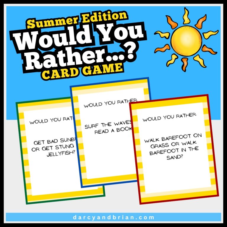 Printable Would You Rather Summer Questions for Kids