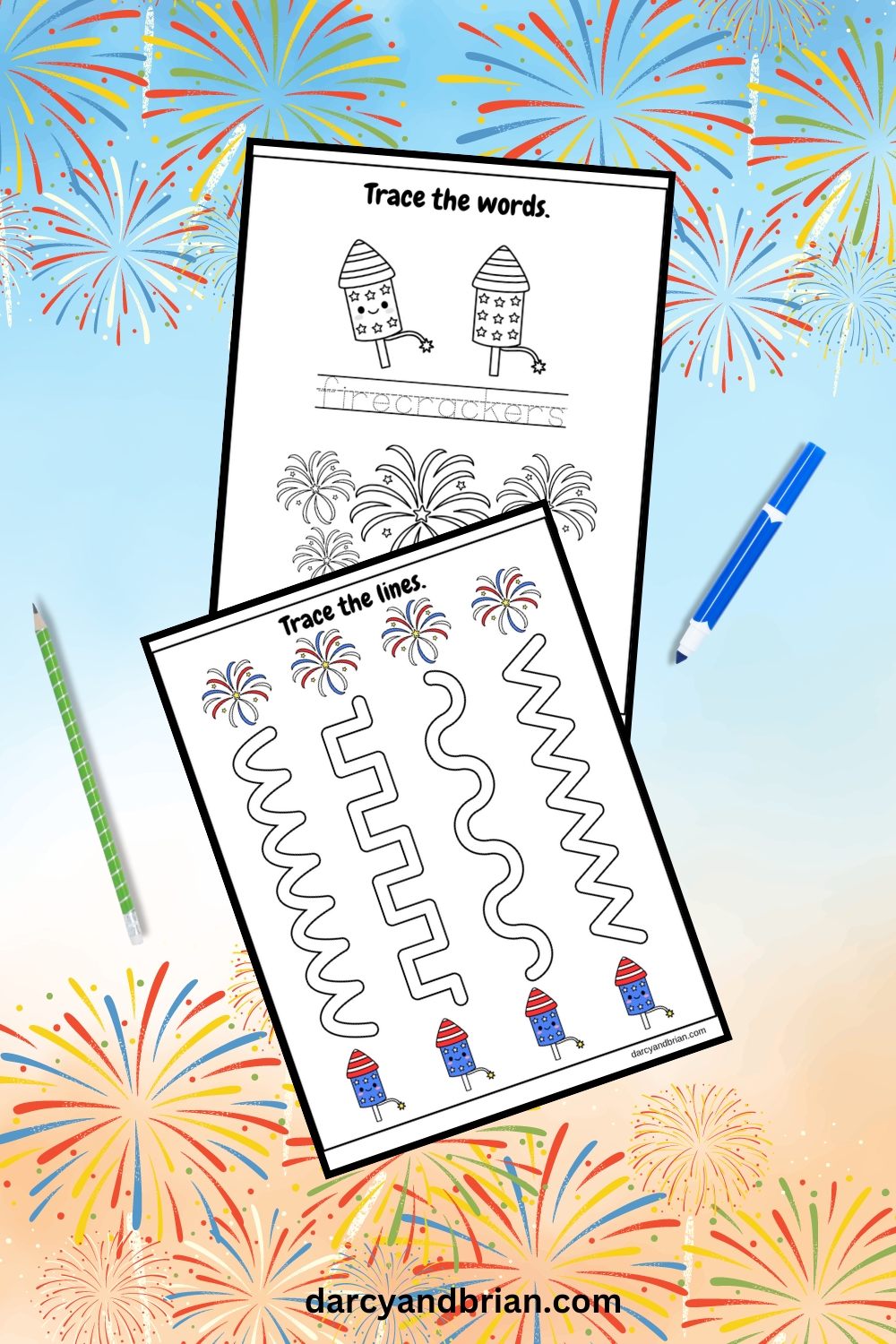 Fireworks Tracing Printables: Enhance Preschool Fine Motor Skills