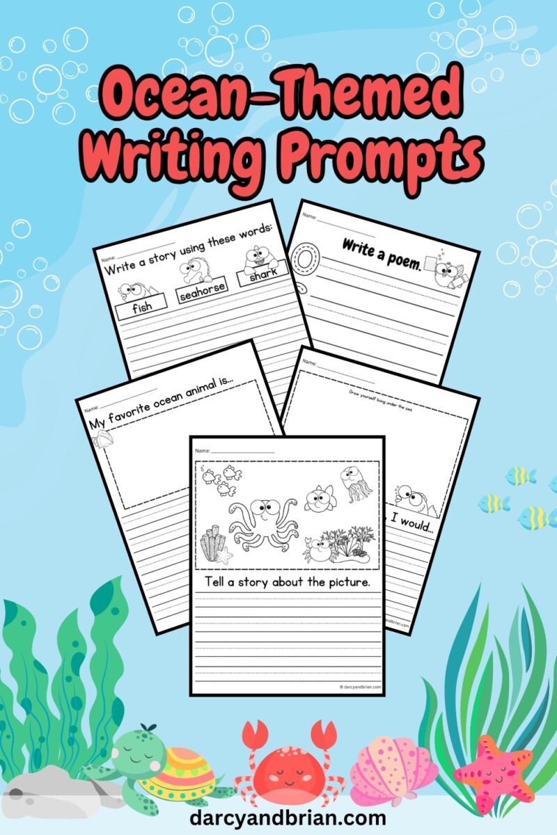 Ocean Themed Writing Prompts for Kids | Printable Worksheets