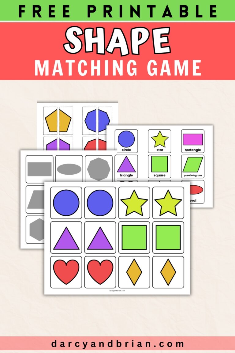 Shape Matching Game Printable - Fun Educational Activity for Kids