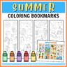 Fun Printable Summer Bookmarks for Kids to Color