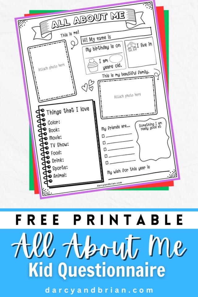 All About Me Kid Questionnaire | Free Printable Activity