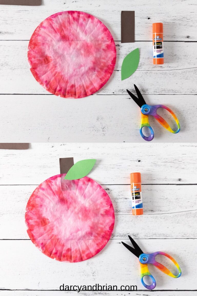 Easy Coffee Filter Apple Craft for Kids