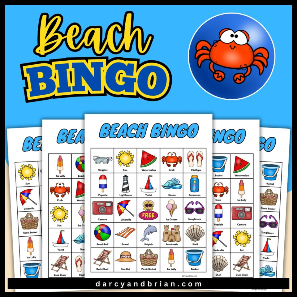 Free Printable Beach Bingo Game for Kids