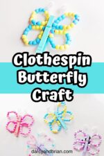 Easy Clothespin Butterfly Craft for Kids | Spring Motor Skill Activity