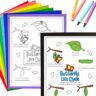 Butterfly Life Cycle Coloring Sheet Printable for Preschool Learning