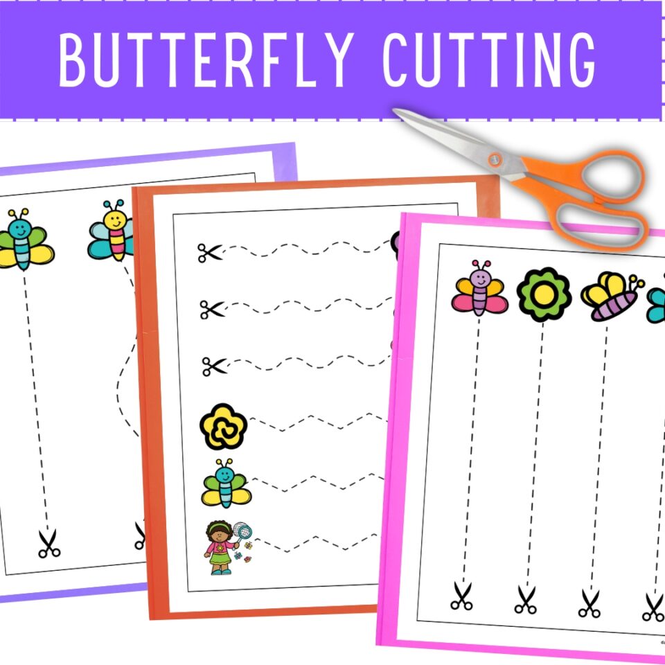Free Printable Butterfly Cutting Worksheet for Preschoolers