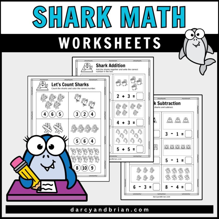 Free Printable Shark Math Worksheets | Preschool & Kindergarten