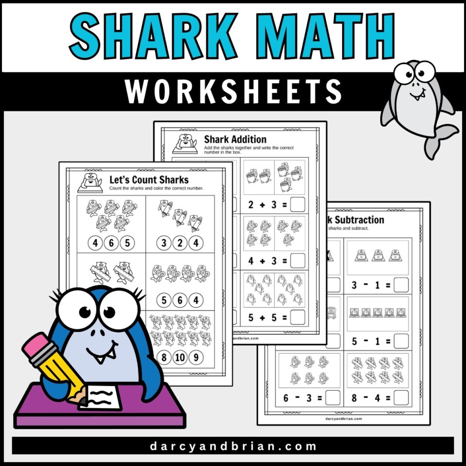 Free Printable Shark Math Worksheets | Preschool & Kindergarten