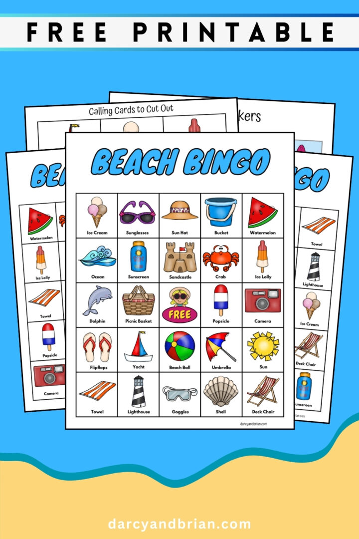 Free Printable Beach Bingo Game for Kids