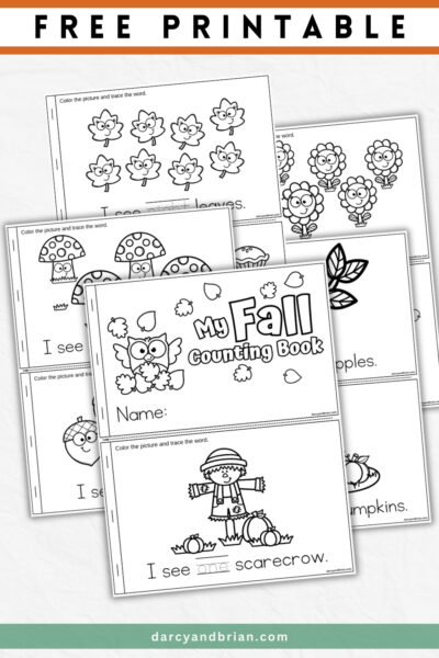 Fall Counting Book Printable for Preschool