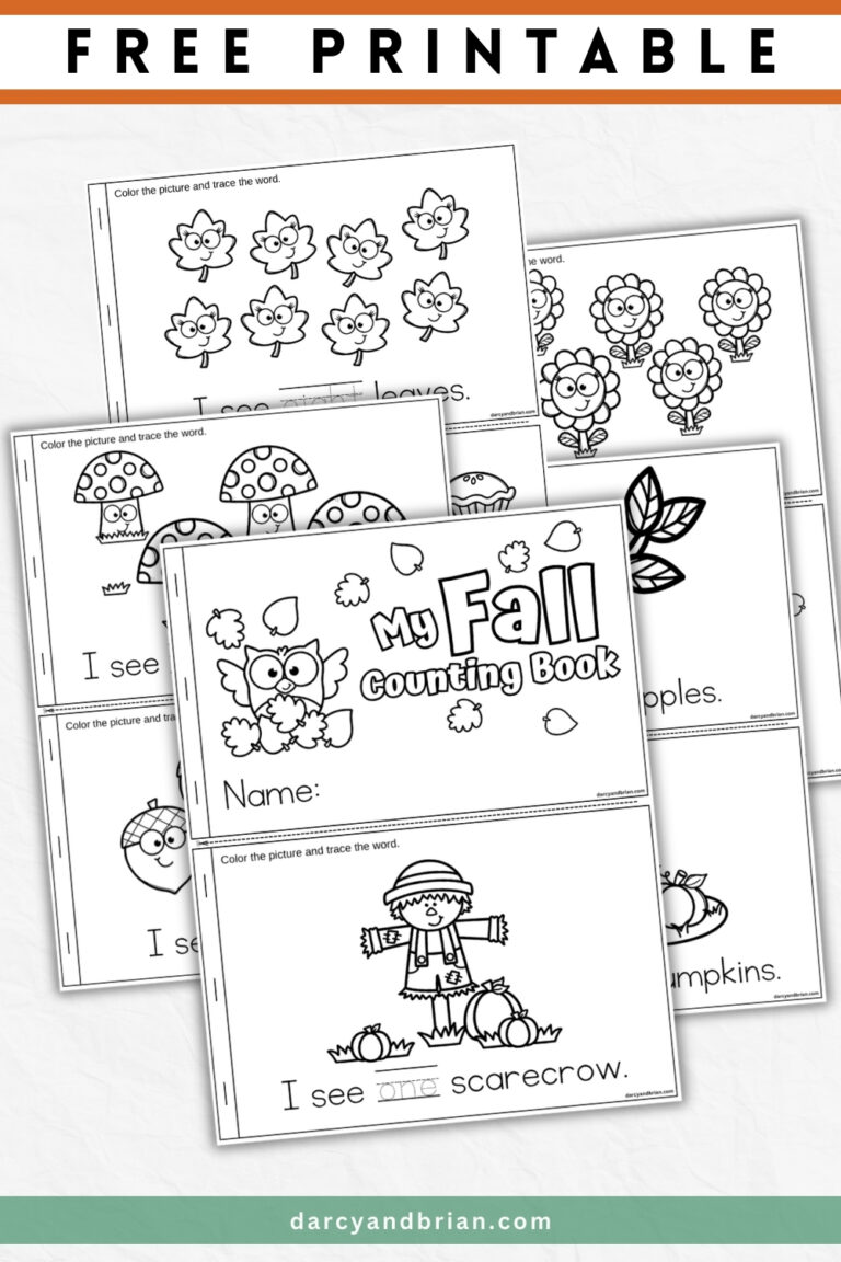 Fall Counting Book Printable for Preschool