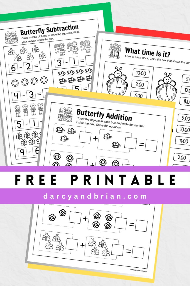 Free Printable Butterfly Math Worksheets | Fun Engaging Activities